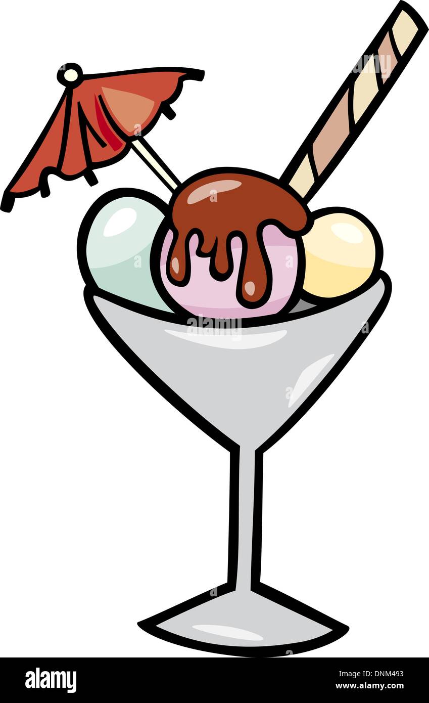 Cartoon Illustration Eis-Dessert-ClipArt-Grafik Stock-Vektorgrafik - Alamy