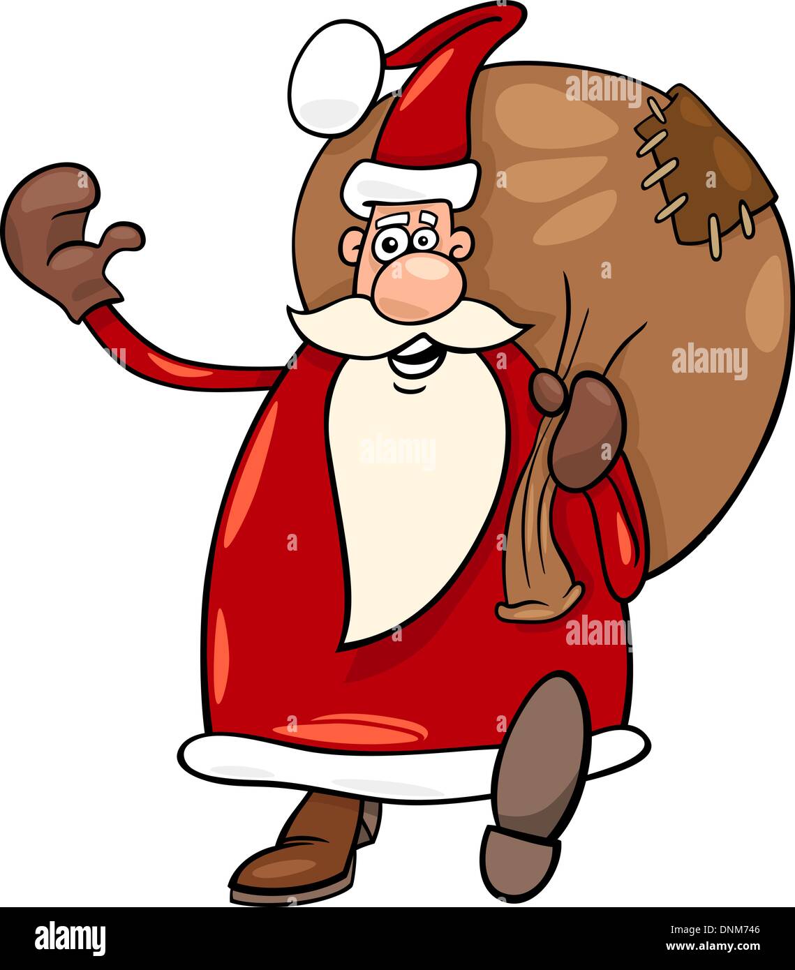 Comic-Illustration von Funny Santa Claus oder Papa Noel oder ...