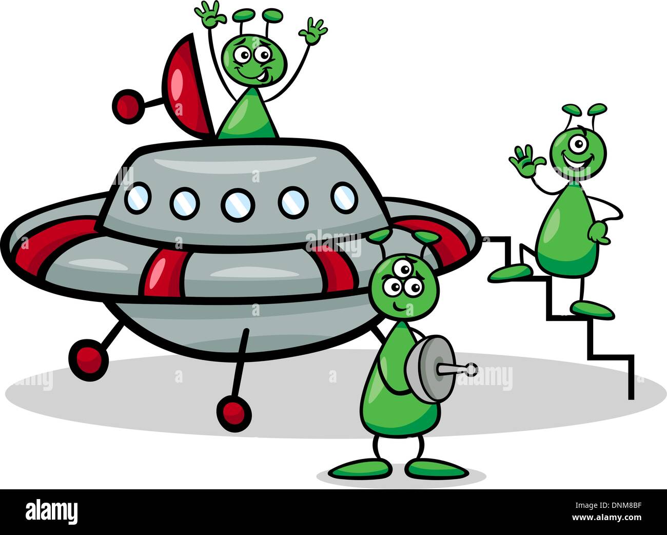 Cute Cartoon Green Alien Martian Stockfotos & Cute Cartoon Green Alien ...