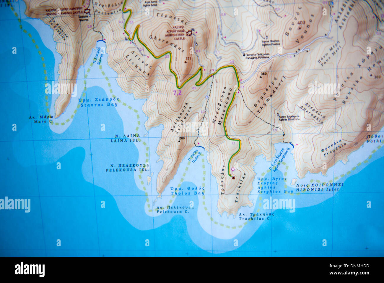 Griechenland, Insel Tilos, Karte Stockfotografie - Alamy