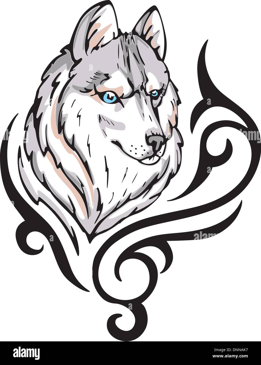 Wolf head illustration Stock-Vektorgrafiken kaufen - Alamy