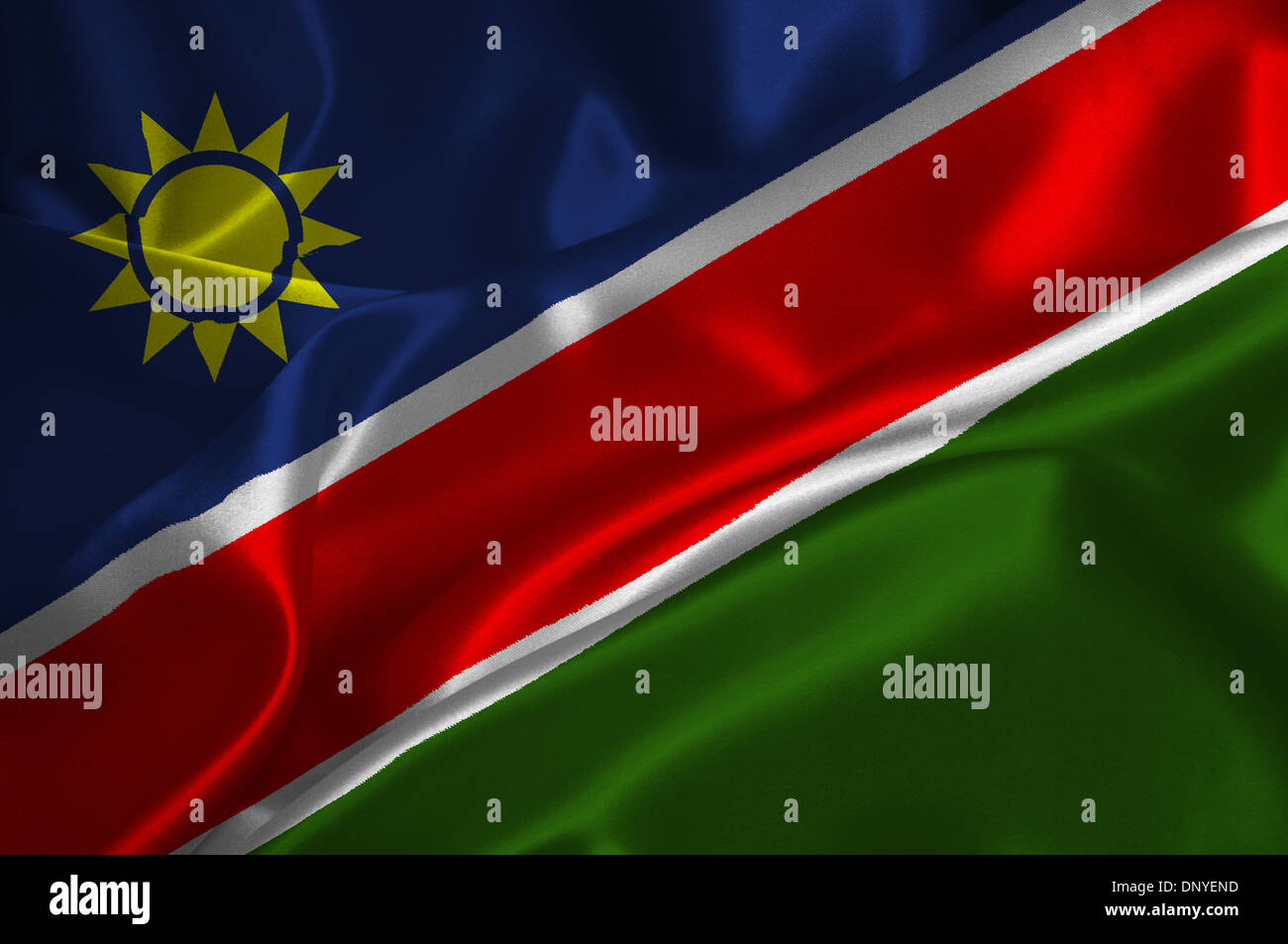 Namibia-Flagge auf seidige Textur Stockfotografie - Alamy