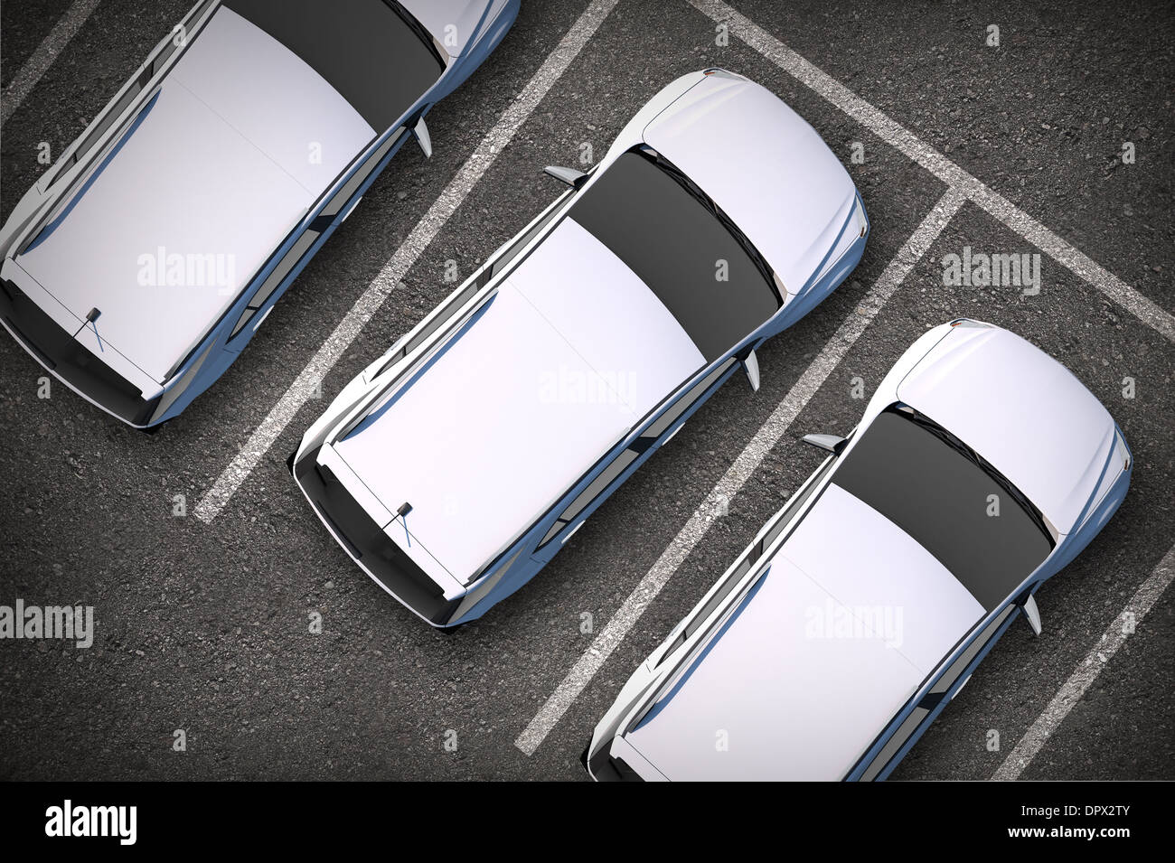 Parkende Autos von oben - öffentlicher Parkplatz Illustration ...