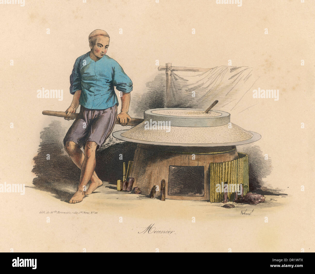 ROTIERENDE MAHLSTEIN MAHLEN Stockfotografie - Alamy