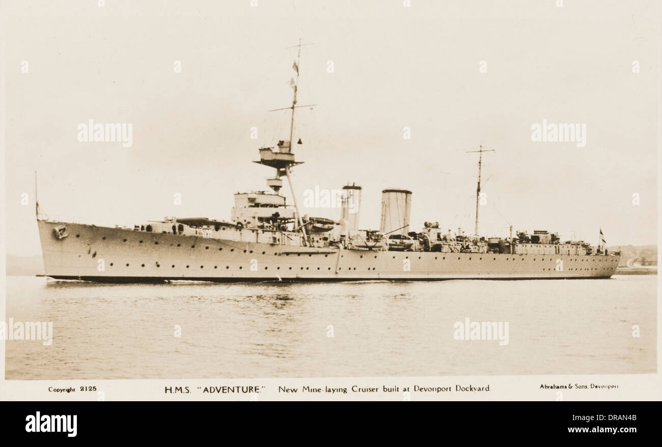 Minenlegen Kreuzer HMS Adventure Stockfotografie - Alamy