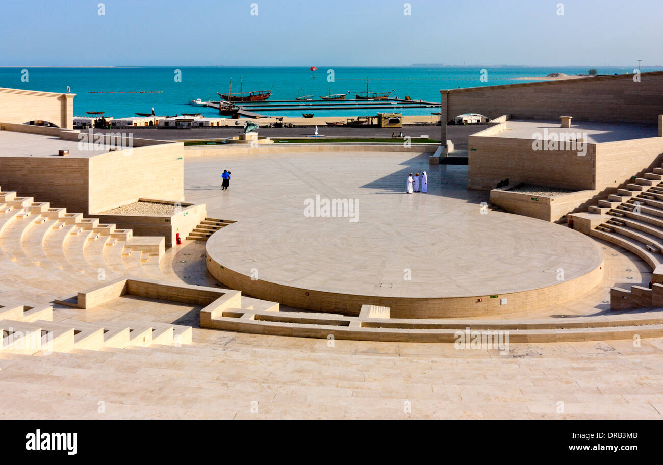 Meerblick aus dem Amphitheater, Katara Cultural Village, Doha, Katar ...