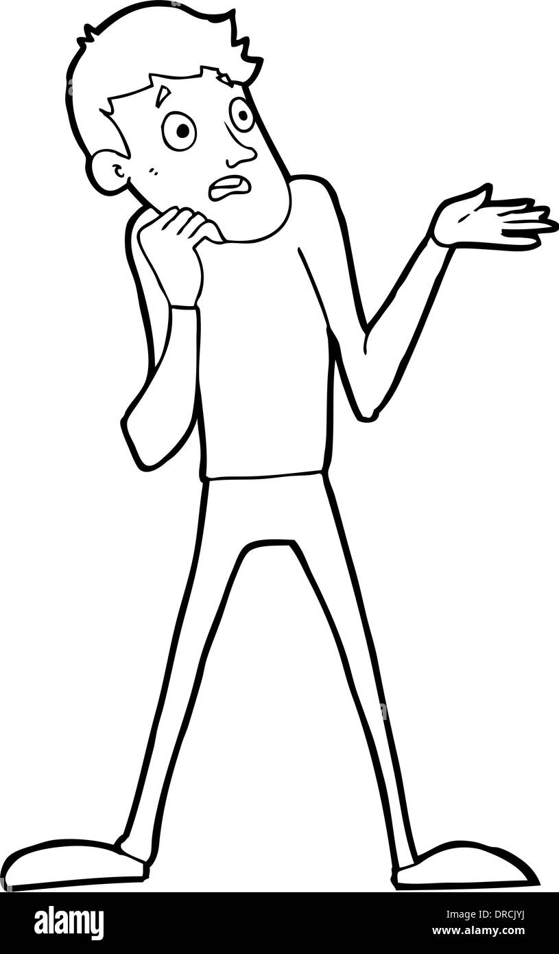 Nervöser Mann Clipart