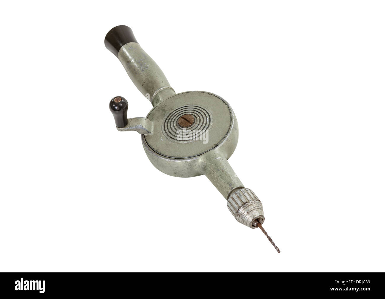 Vintage Handbohrmaschine mit Freistellungspfad isoliert Stockfotografie ...