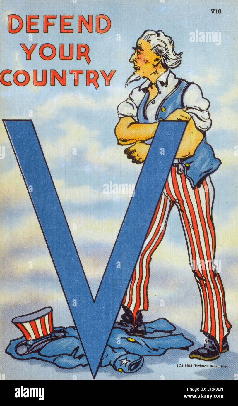Uncle Sam. US Weltkrieg Propaganda Postkarte Stockfotografie - Alamy