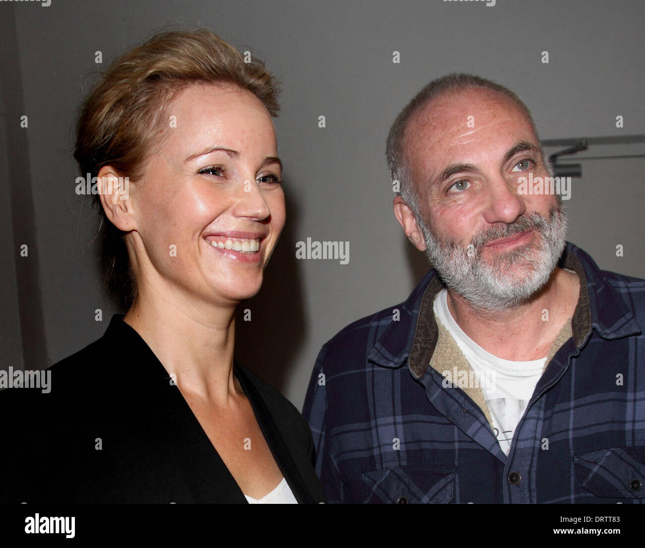 London, UK. 1. Februar 2014. Kim Bodnia und Sofia Helin am Nordicana ...
