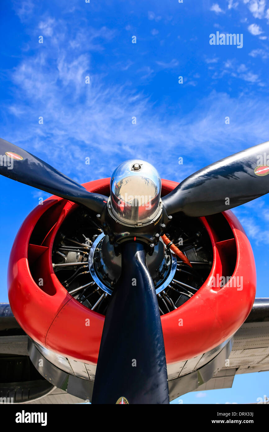 Die Propeller und Pratt & Whitney R-1830-Engine von WW2 B24 Liberator ...