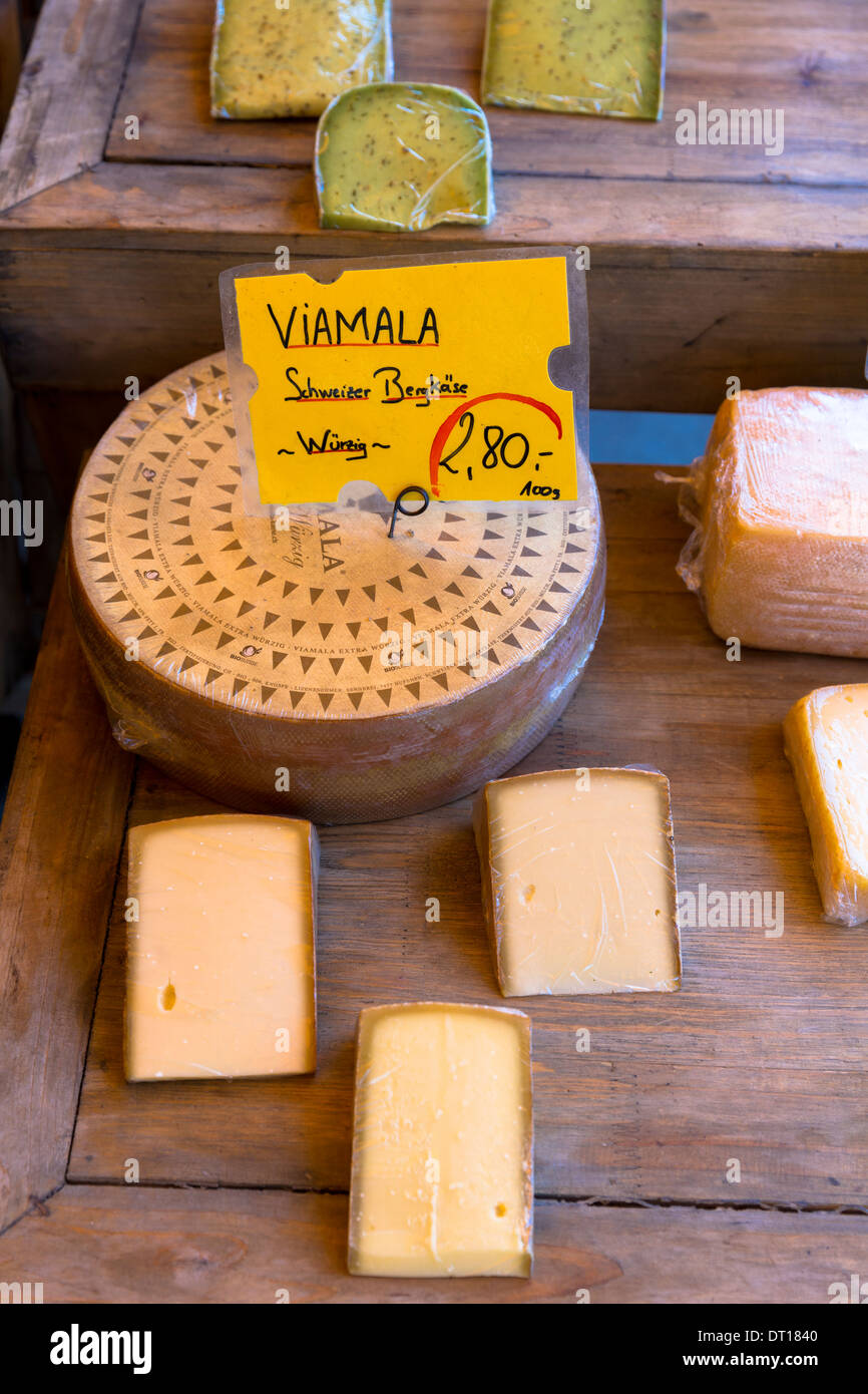 Viamala Schweizer Bergkase (Swiss) Käse auf einen Stand auf dem ...