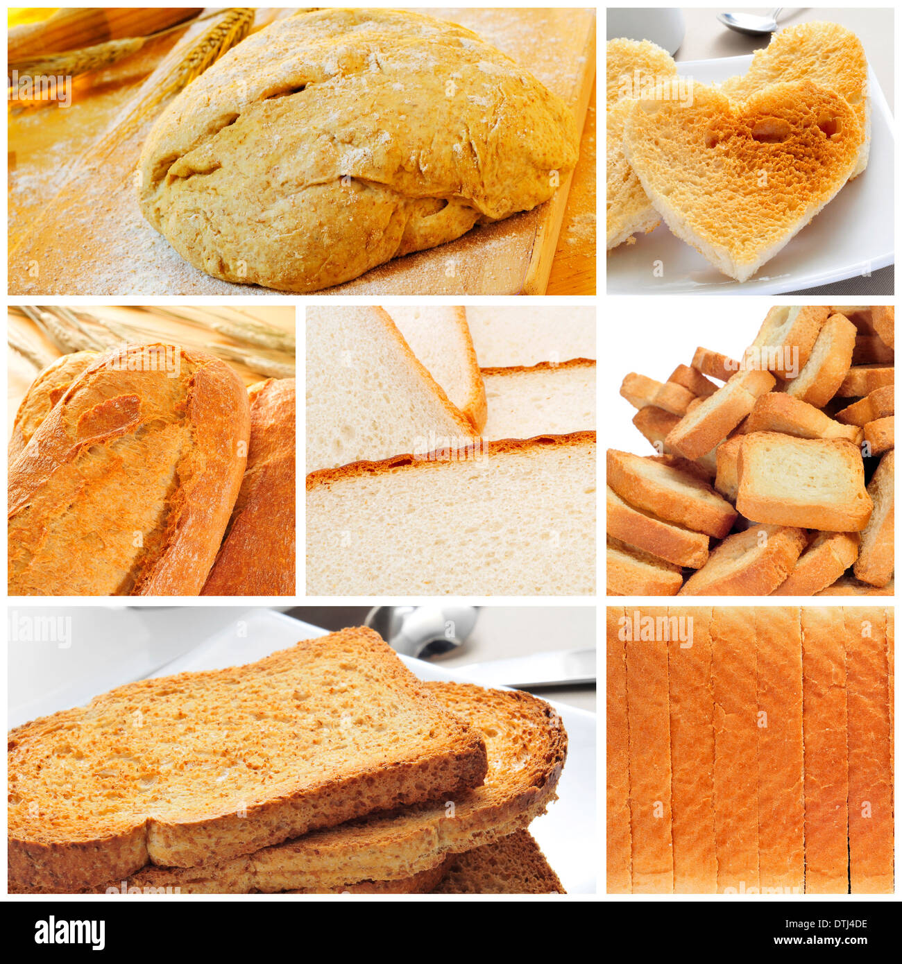 eine Collage aus verschiedenen Arten von Brot Stockfotografie - Alamy