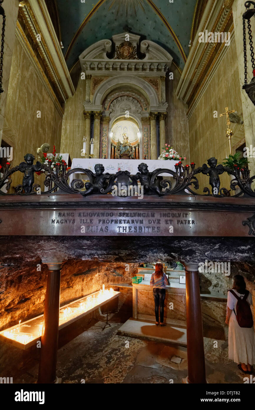 Haifa, Grotte von Elijah in der Kirche an die Karmelitin Stella Maris ...