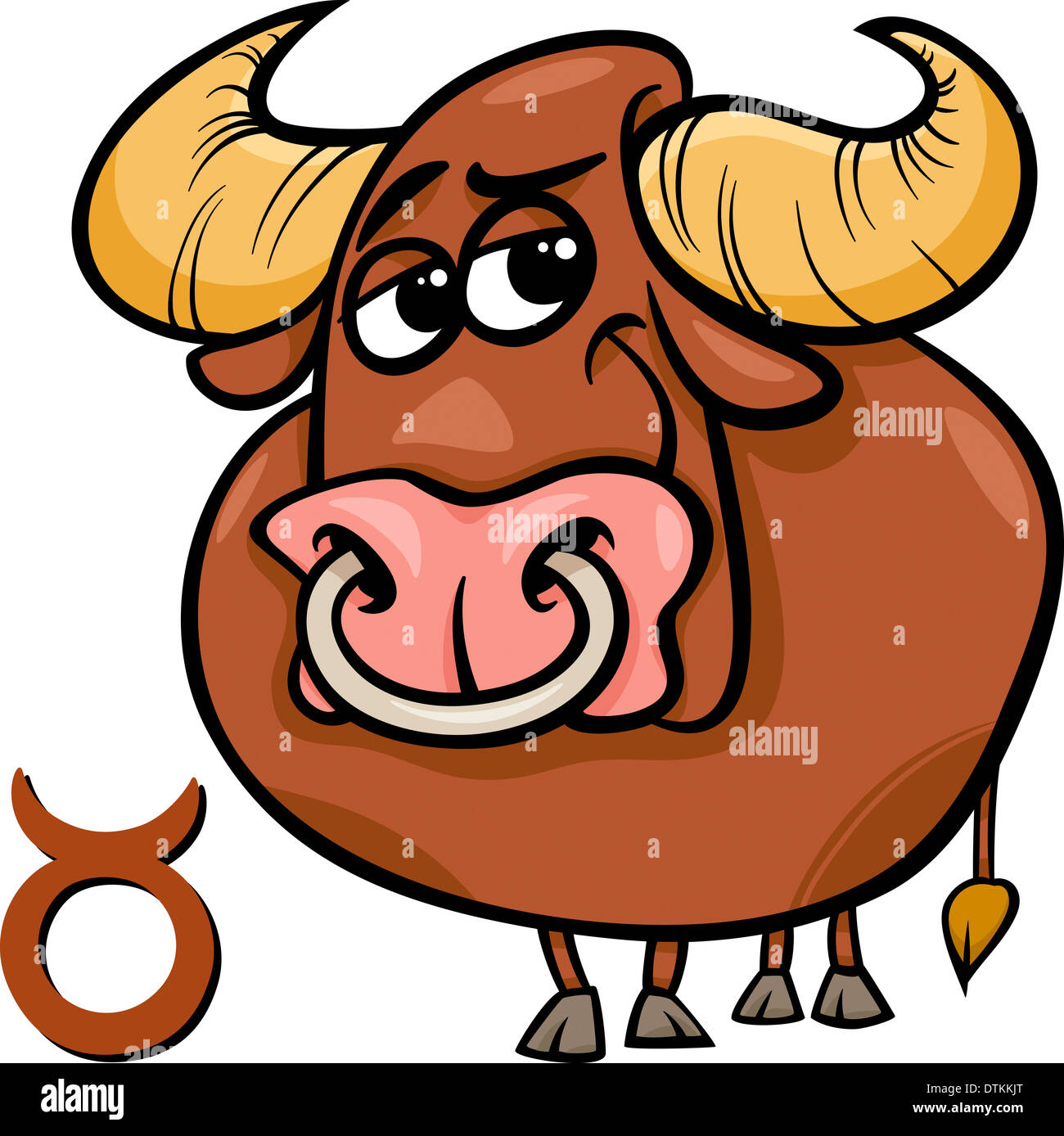 Cartoon-Illustration der Stier oder dem Sternzeichen Stier Horoskop ...