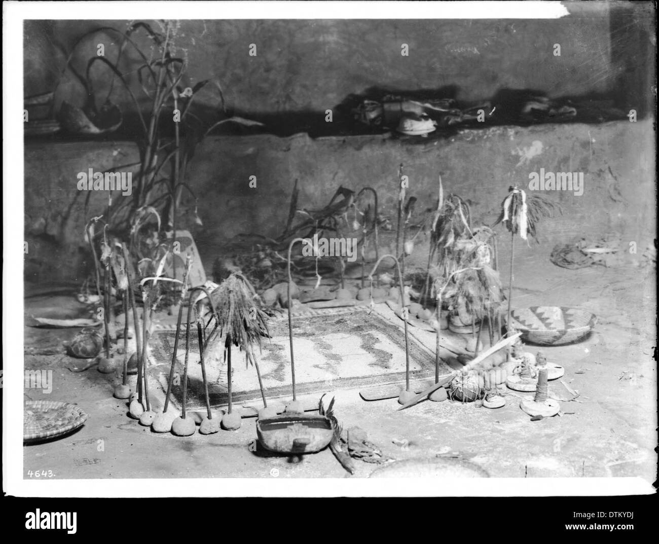 Heiliger Altar gemacht Maismehl in die Antilope Kiva für die Hopi Snake ...