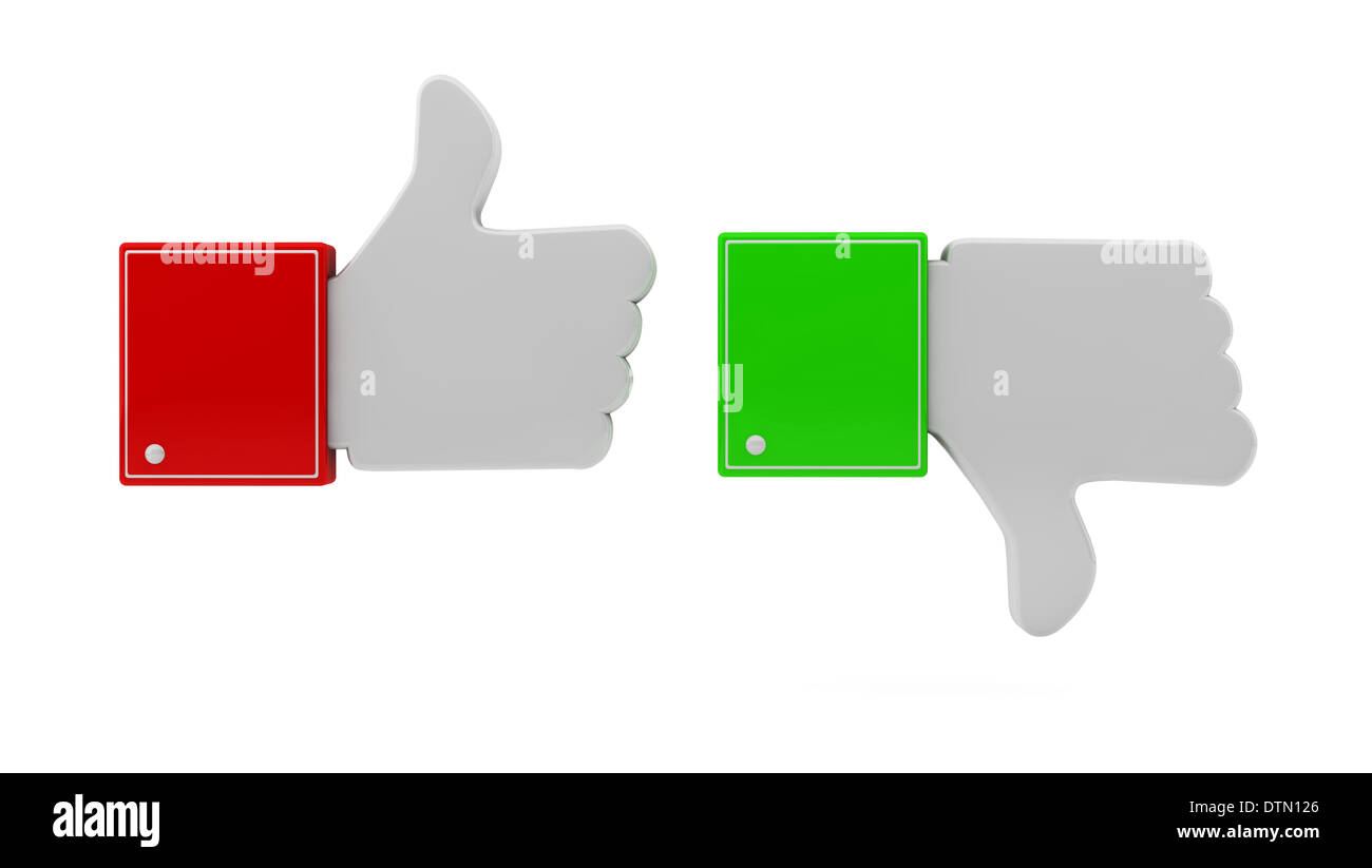 Daumen hoch und Daumen runter in 3d Stockfotografie - Alamy