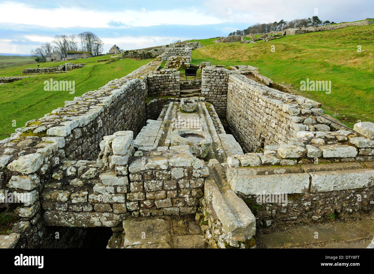 Latrinen Housesteads Roman Fort, Northumberland, England ...