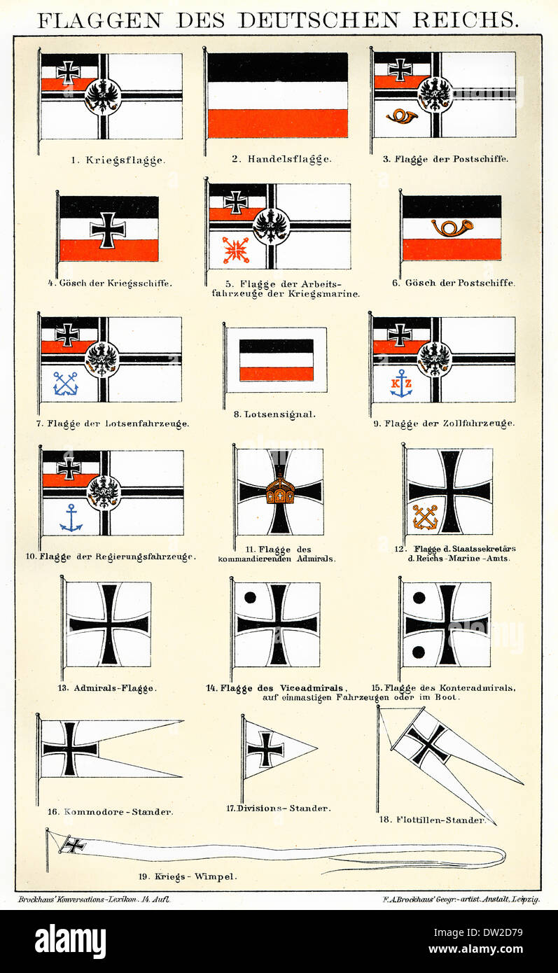 Historische Darstellung der Flaggen des Deutschen Reichs, 19 ... Historische Darstellung der Flaggen des Deutschen Reichs, 19 ...