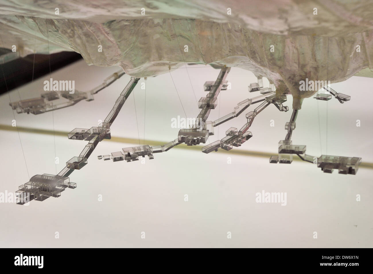 Modell des unterirdischen Grab im Tal der Könige in Theben West Bank in ...