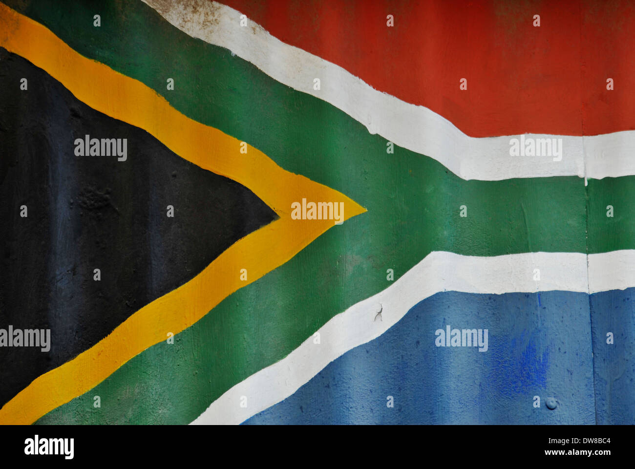 Johannesburg, Gauteng, Südafrika, Farben der Südafrikanischen Flagge ...