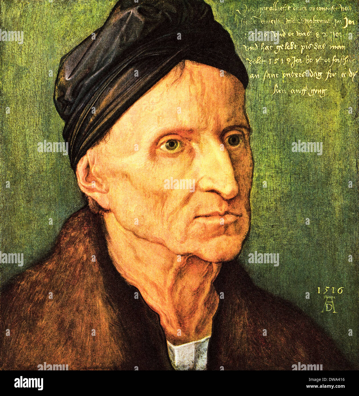 Portrait des Michael Wolgemut Öl auf Holz von Albrecht Dürer ca. 1516 ...