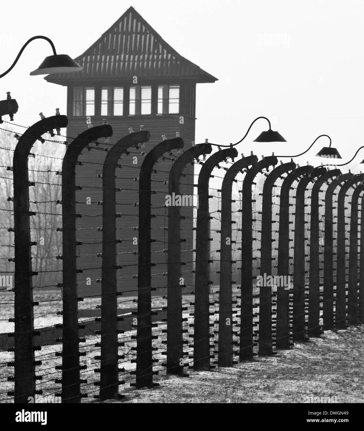 Nazi german death camp auschwitz birkenau Schwarzweiß-Stockfotos und ...