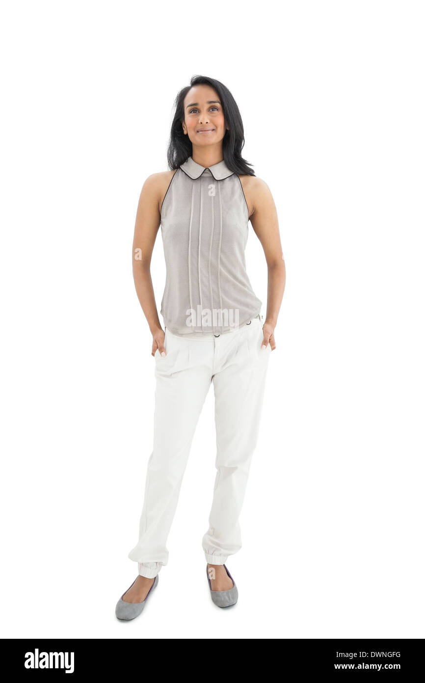 Junge frau in ärmellosem oberteil Ausgeschnittene Stockfotos und -bilder - Alamy