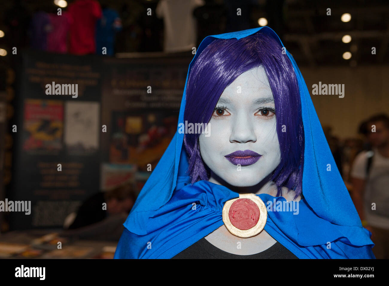 ExCel, London UK. 15. März 2014. Ein Cosplay-Besucher im ExCel London ...