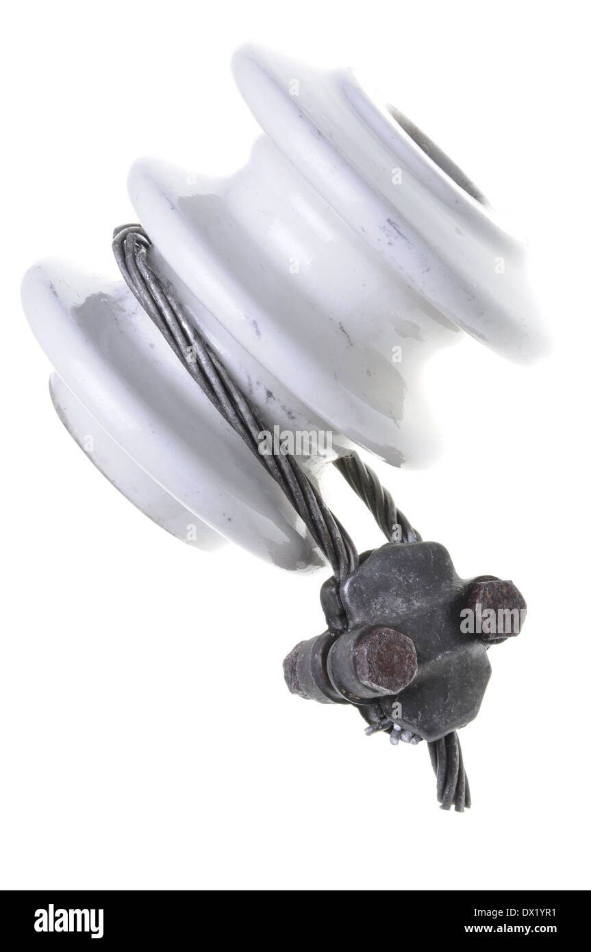 Ceramic electrical insulator Ausgeschnittene Stockfotos und -bilder - Alamy