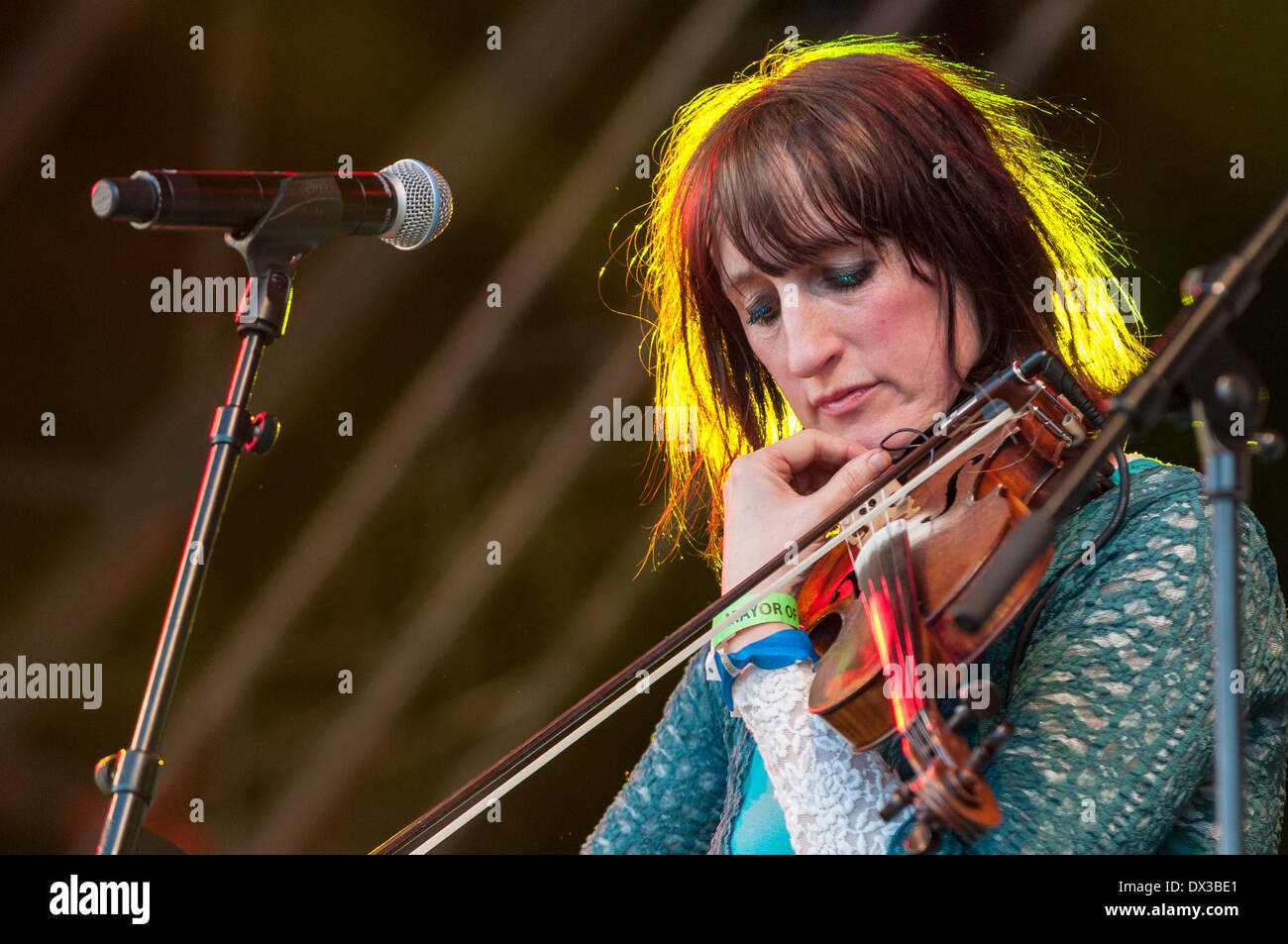 Trafalgar Square, London, UK, 16. März 2014. Die Festival Hauptbühne ...