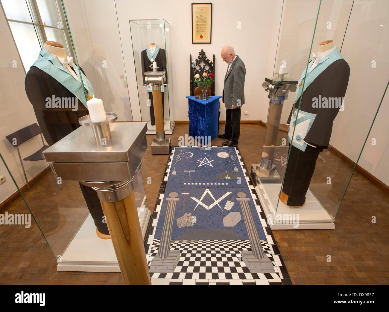 Weimar, Deutschland. 20. März 2014. Lodge-Mitglied Guenther Ahrendt ...