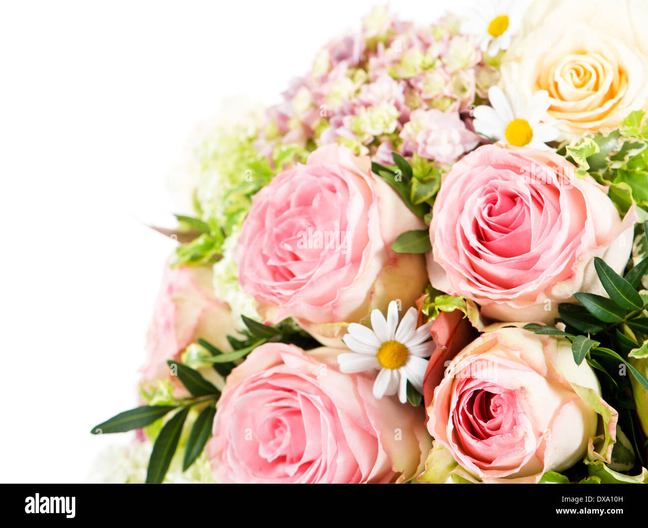 Blumenstrauß. Rosa Rosen Stockfotografie - Alamy