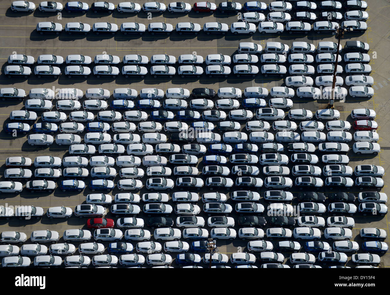 Deutschland Hamburg Hafen, deutsche Auto Export per Schiff der Grimaldi ...