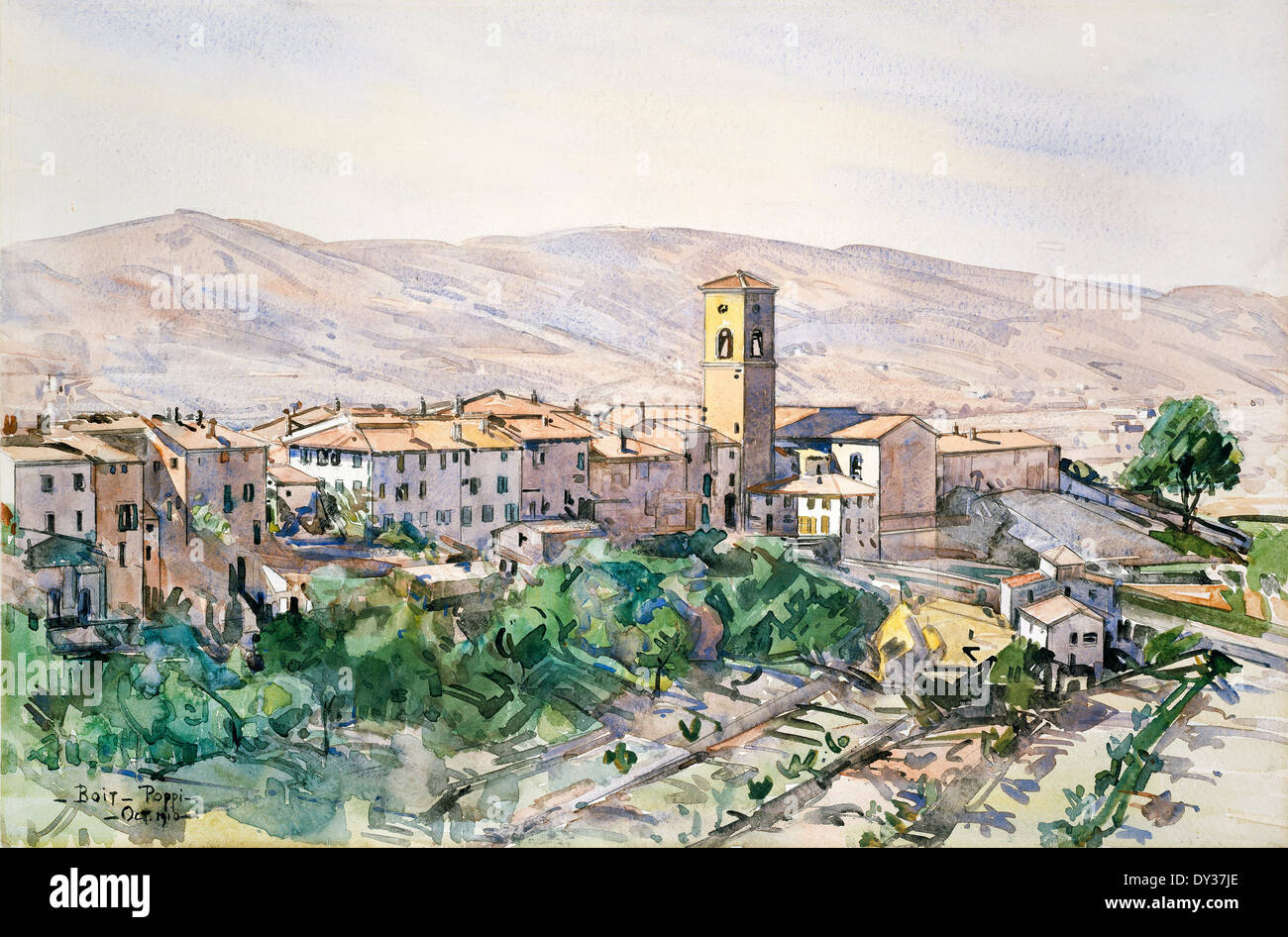 Edward Darley Boit, Poppi im Casentino, Tuscany 1910 Aquarelle. Boston ...