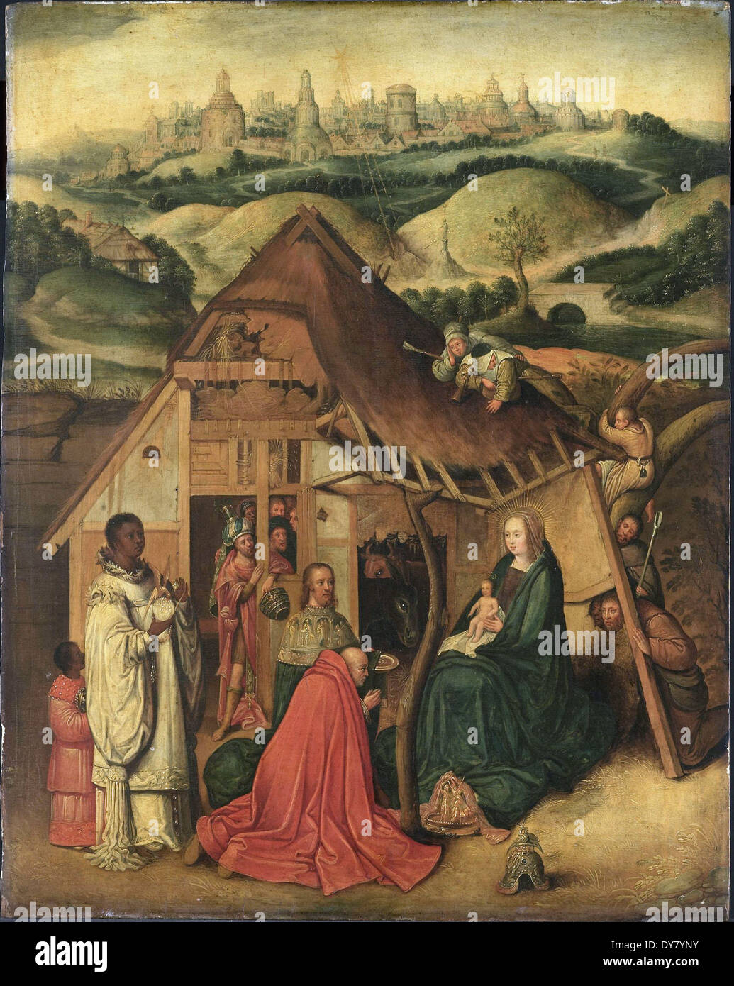 Hieronymus Bosch die Anbetung der Heiligen drei Könige Stockfotografie - Alamy