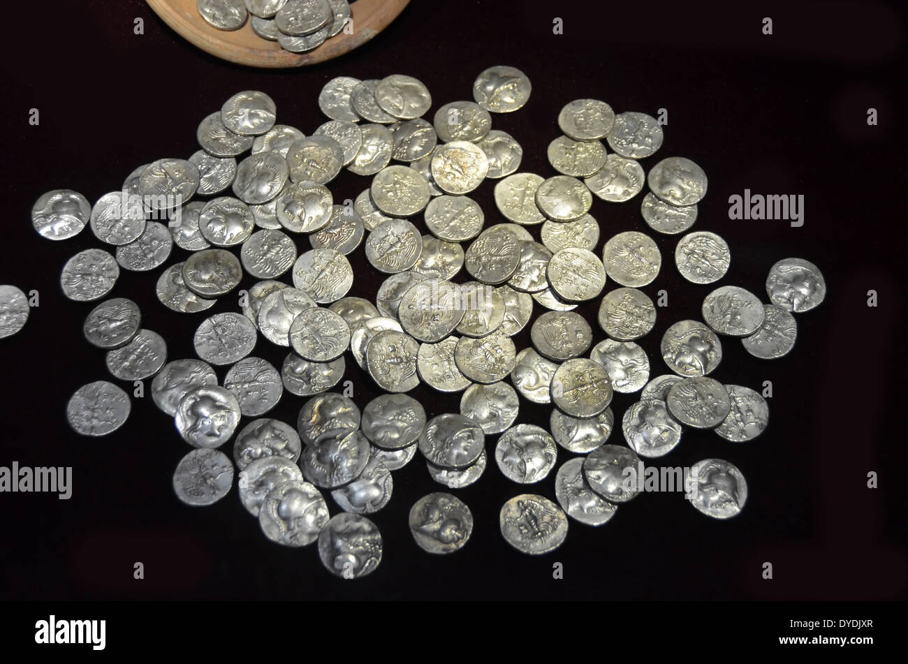 Schatz-Horde Münzen Reichtum Geld Haufen Geld reichen reichen Silber ...