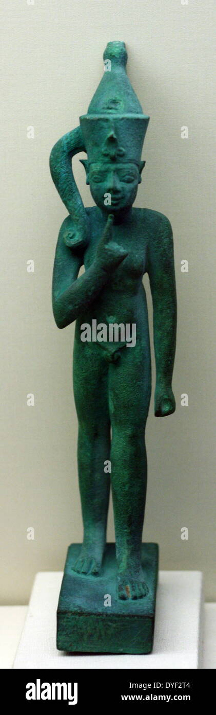 Abbildung der Harpocrates, aus Bronze. Circa Ende Periode 600-100 BC ...