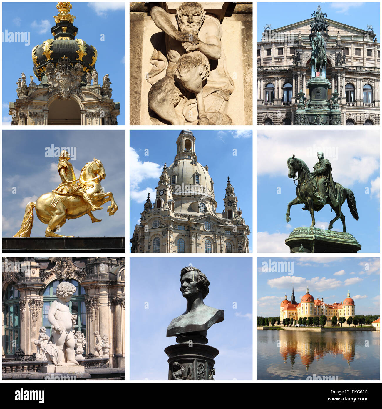 Collage der Sehenswürdigkeiten von Dresden, Deutschland Stockfotografie ...