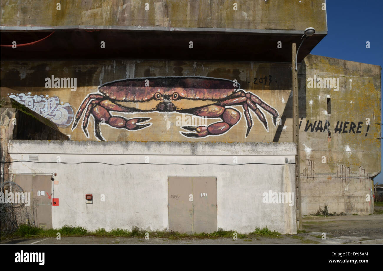 WW2: Reste der deutschen Atlantikwall in der Bretagne. Die U-Boot-Basis ...