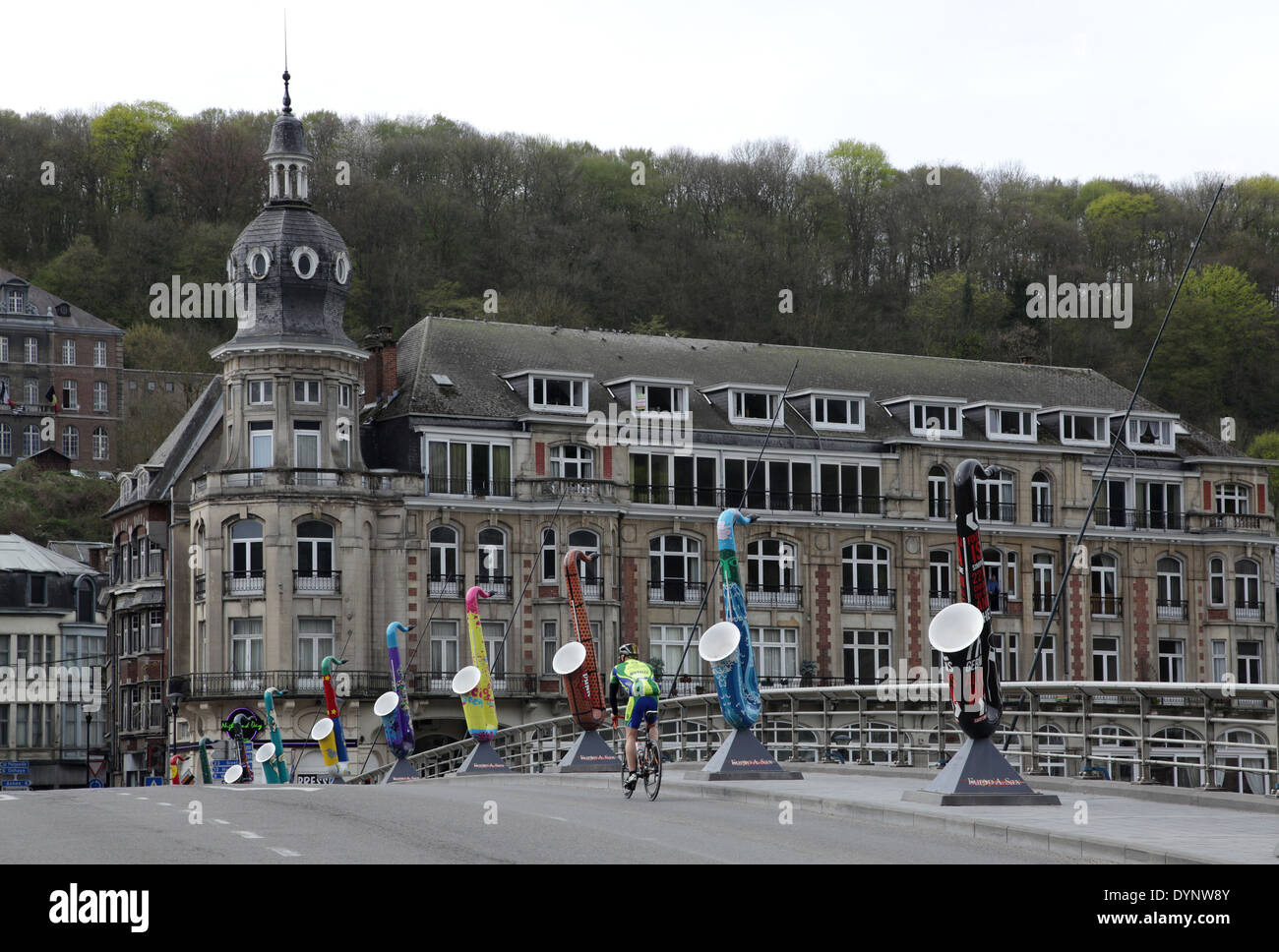 Dinant. Stadt der Saxophon Erfinder Adolphe Sax. Er war ein Bürger in ...