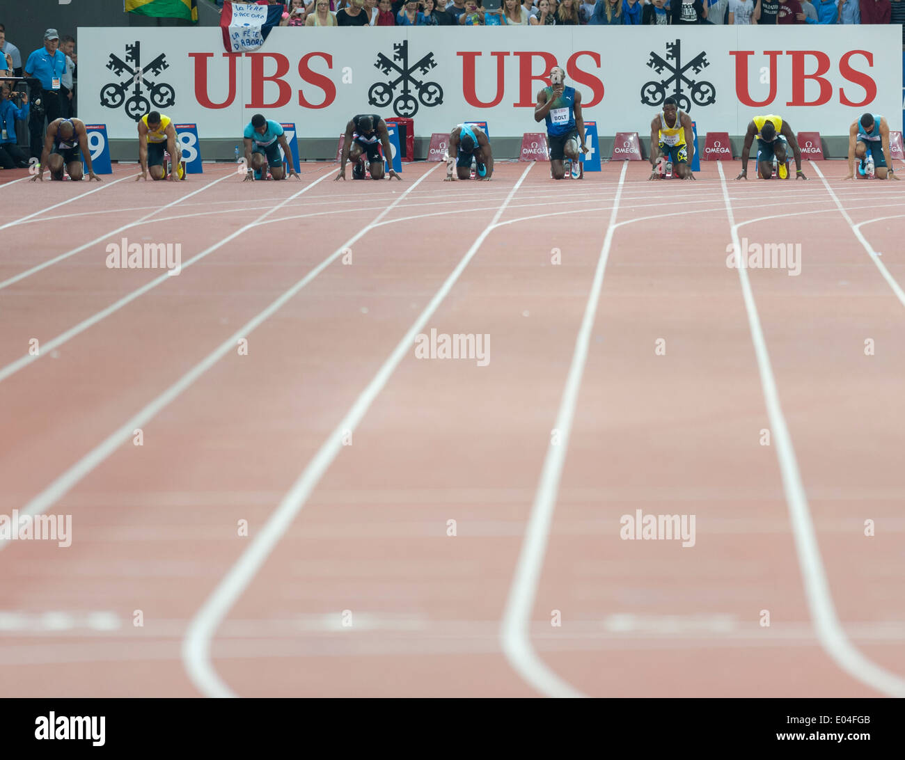 100m sprint race -Fotos und -Bildmaterial in hoher Auflösung – Alamy