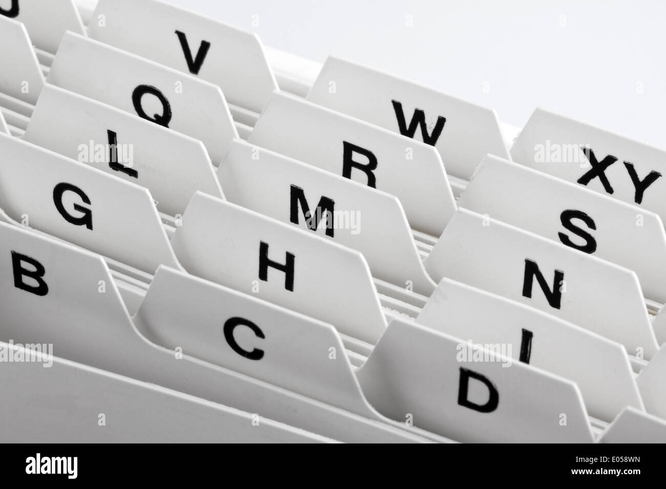 Alphabetisches register zum sortiment der index kundenadressen -Fotos ...