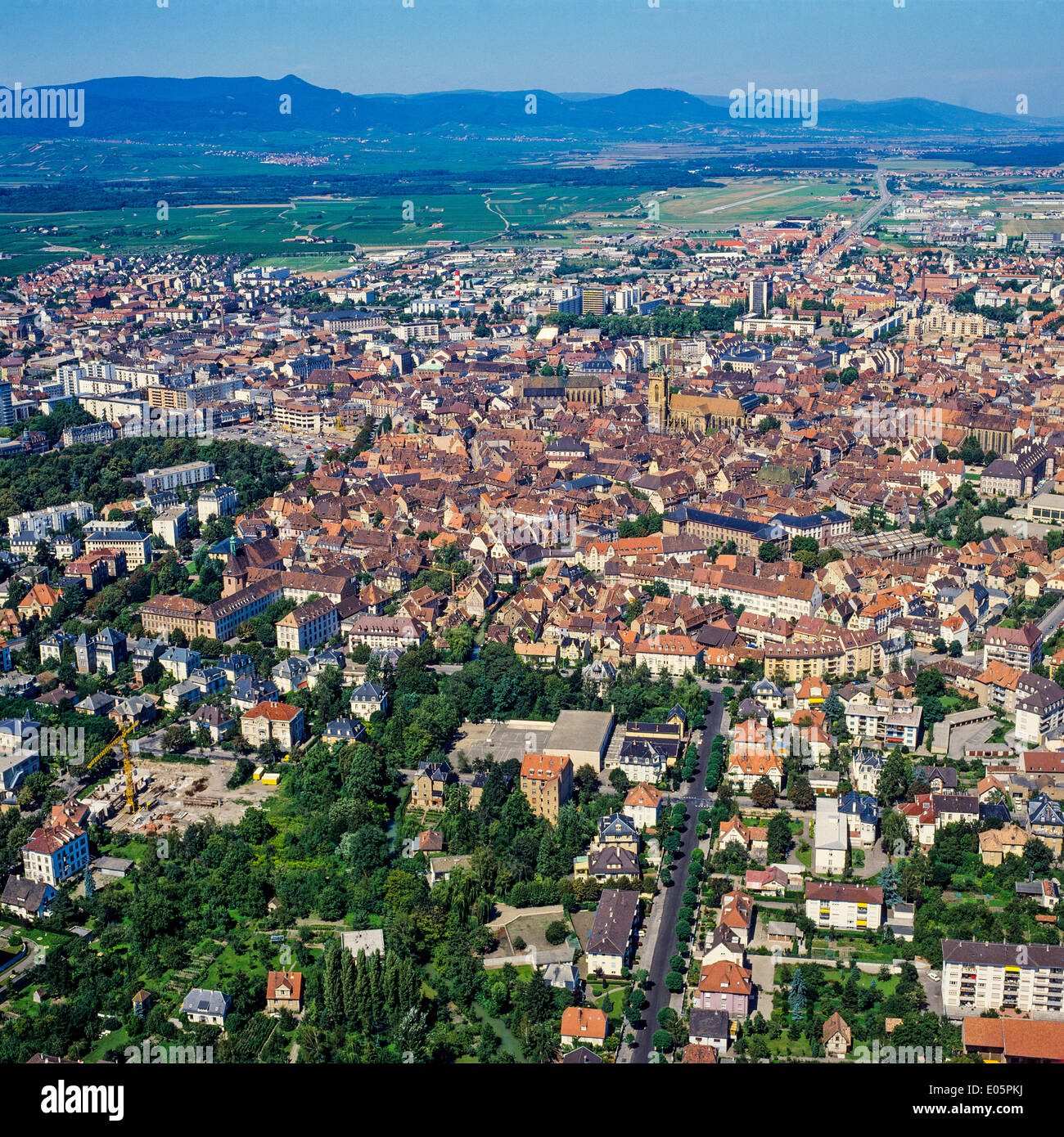 Luftaufnahme der Stadt Colmar Elsass Frankreich Stockfotografie - Alamy