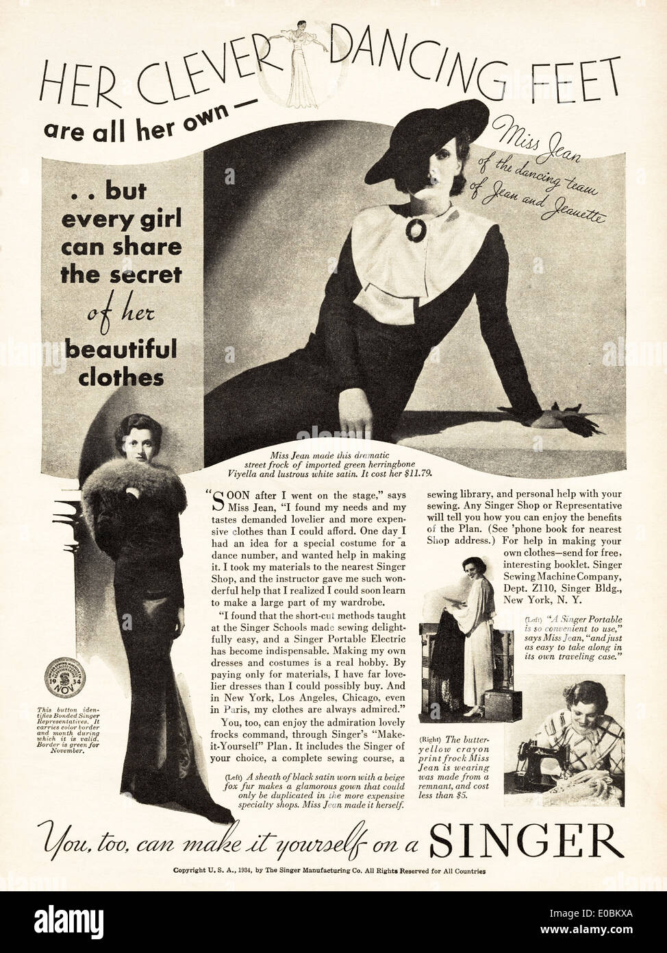 Singer sewing machine ad -Fotos und -Bildmaterial in hoher Auflösung ...