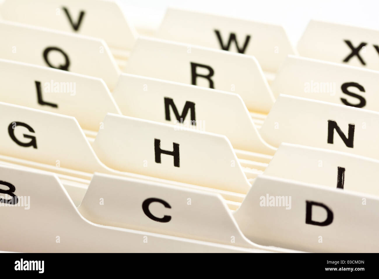 Alphabetisches register zum sortiment der index kundenadressen -Fotos ...