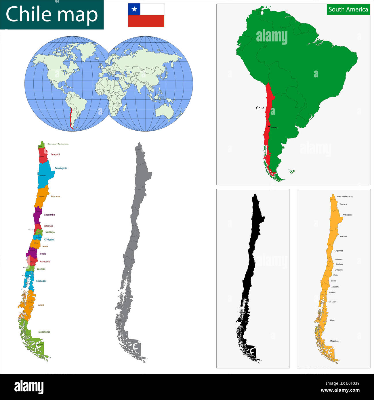 Landkarte chile detail -Fotos und -Bildmaterial in hoher Auflösung – Alamy