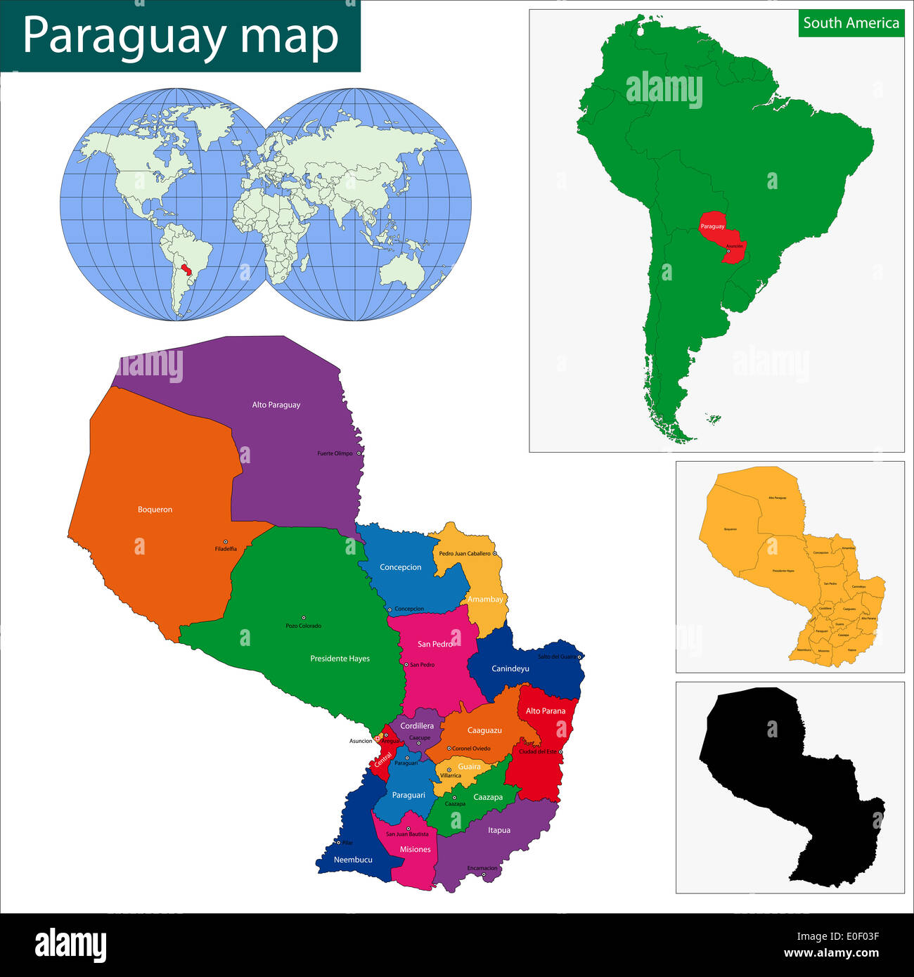 Paraguay map -Fotos und -Bildmaterial in hoher Auflösung – Alamy
