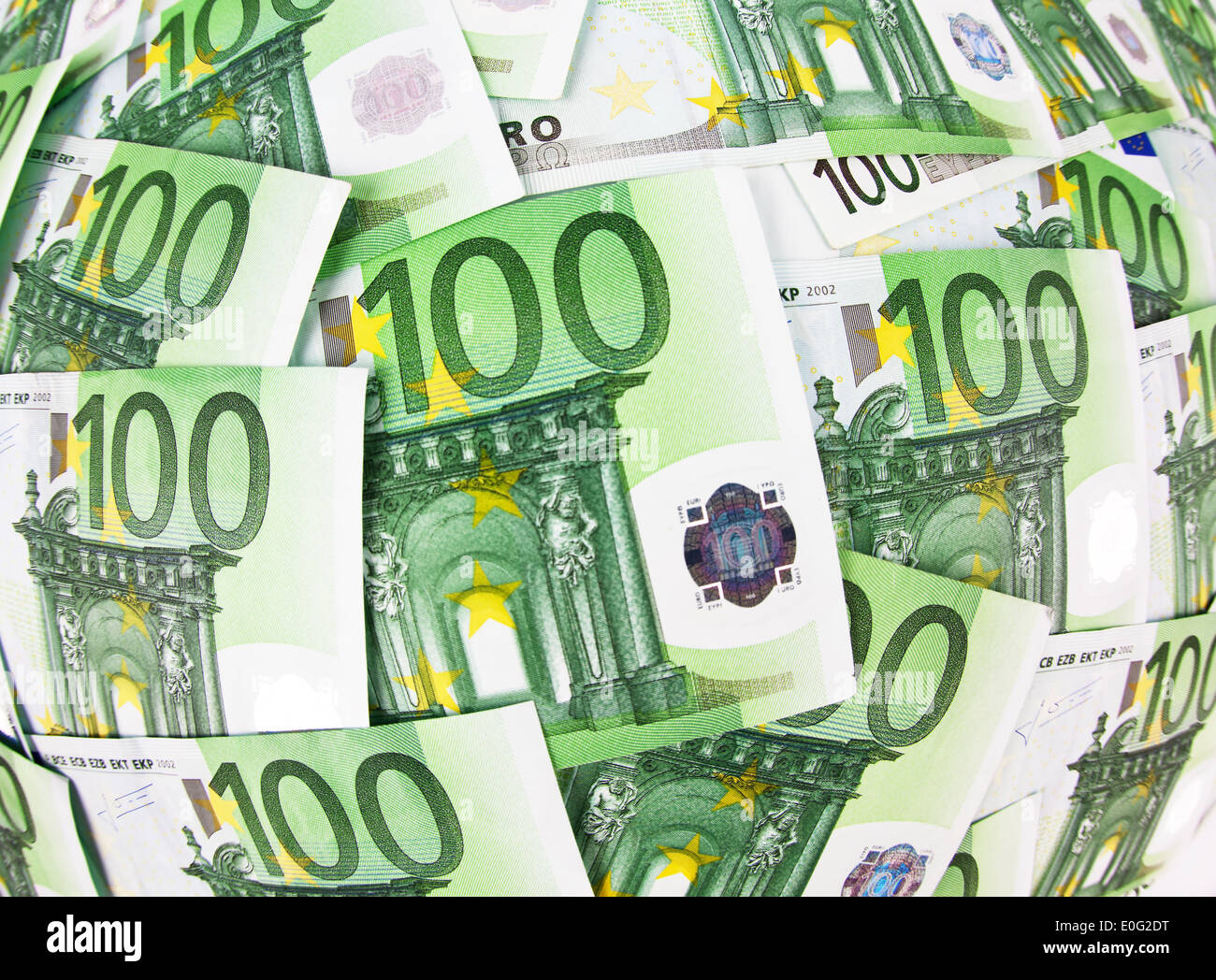 Viele hundert Euro Banknoten liegen nebeneinander, Viele Hundert Euro ...