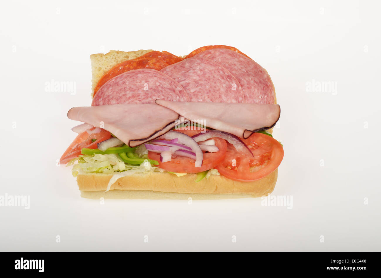 U BMT u-Boot-Sandwich auf ein italienisches Brot Brötchen mit Tomaten ...